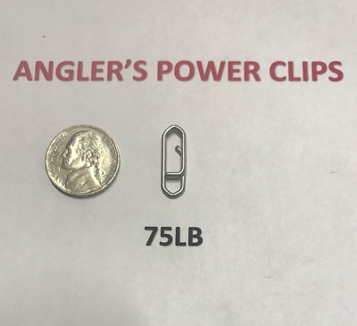 Anglers Power Clips Paperclip Fishing Lure Fast Snap 25 BULK pack 75lb ...