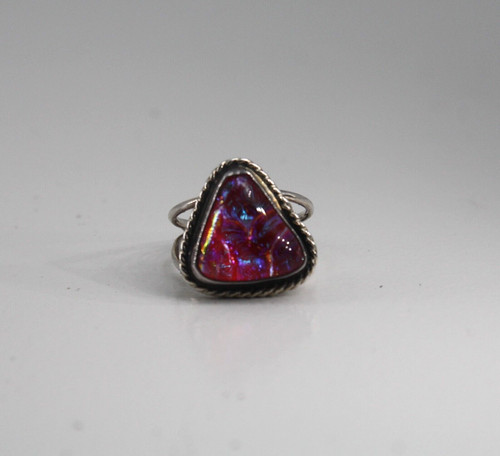 Santa Fe Sterling Silver Ring Pink Center Southwester… - Gem