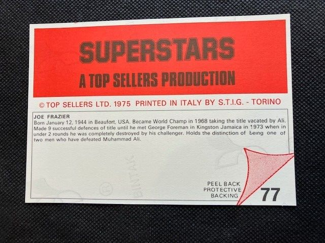 1975 Panini Top Sellers SuperStars Stickers # 77 Joe Frazier (Nice) | eBay