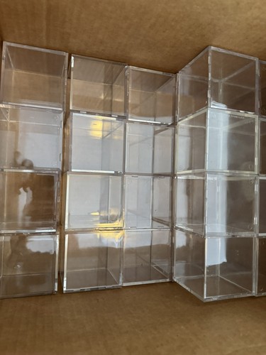 28 SQUARE CLEAR CUBE BASEBALL DISPLAY CASE BALL HOLDERS | eBay