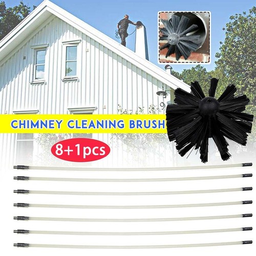 Powerful Chimney Cleaner Set 8pcs Rods Clear Chimneys for Optimal ...