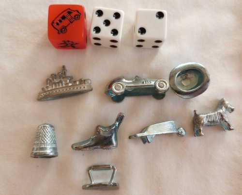 Monopoly Speed Edition Red & White Dice 2008 Replacement 8 Game Pieces ...