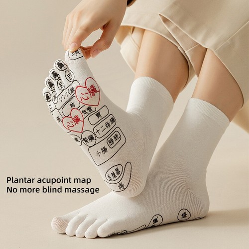 1 Pair Foot Sense Socks Foot Acupoint Socks Five-Toed Human Meridian ...
