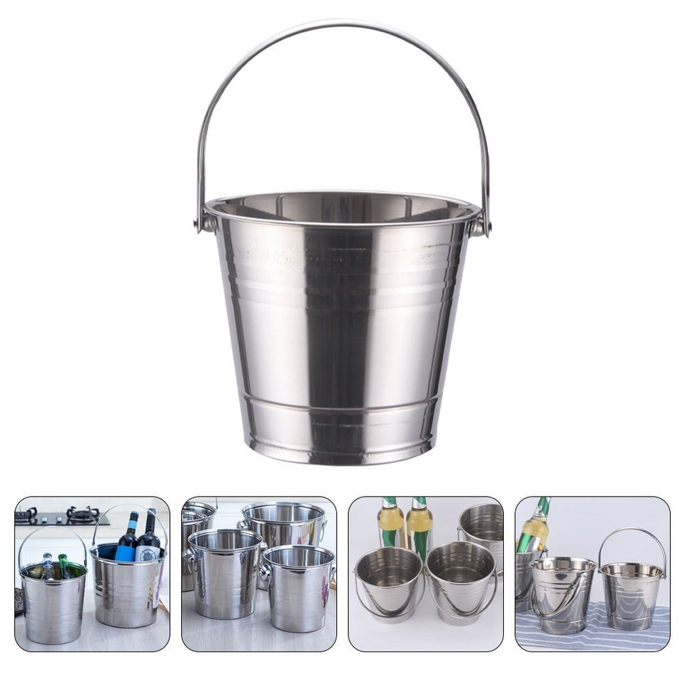 1PC Stainless Steel Ice Bucket Thickened Beer Bucket KTV Bar Ice Bucket ...