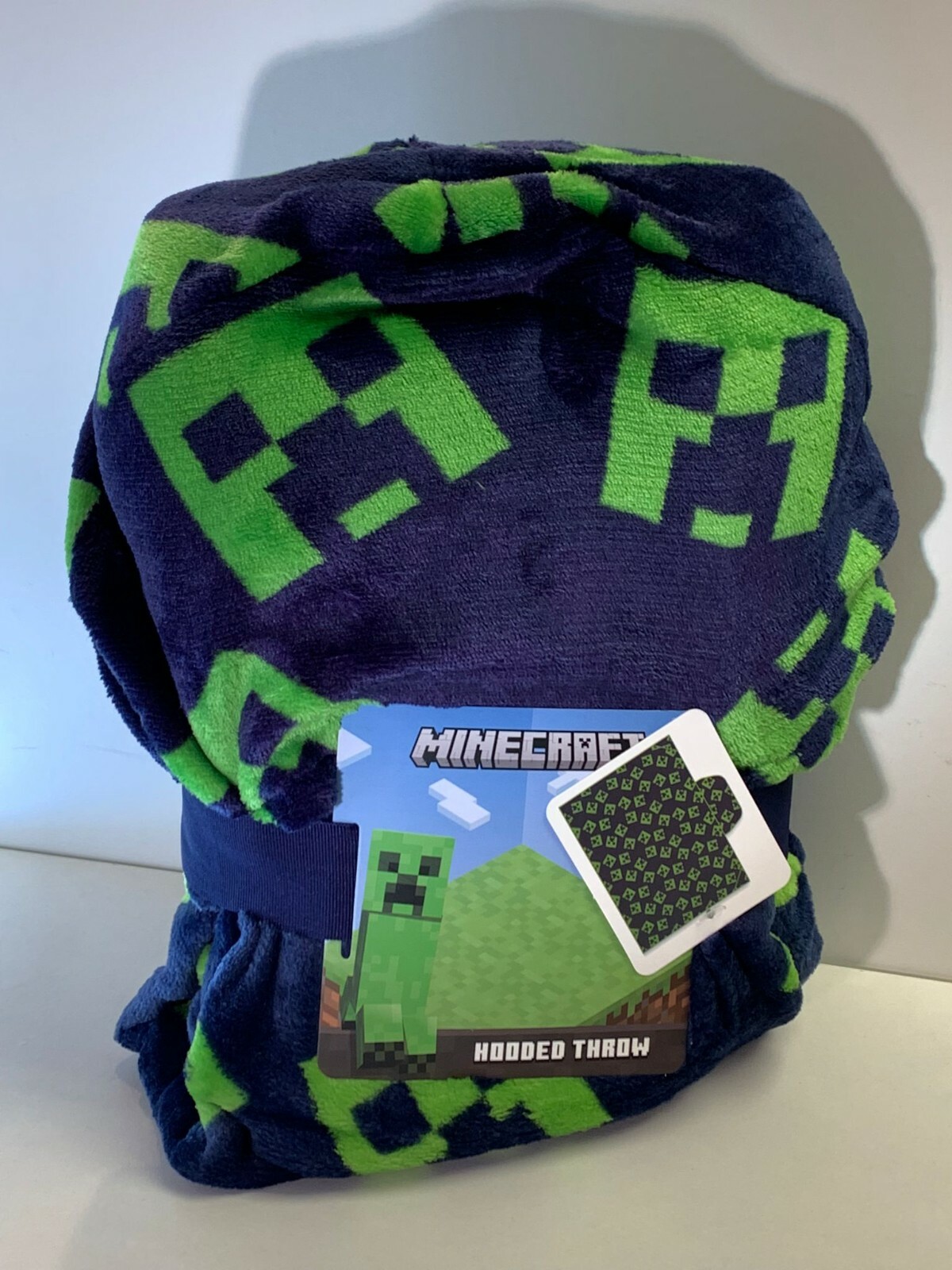 Minecraft Creeper Hooded Throw Soft Fleece Wrap Poncho Cloak 120x150cm ...