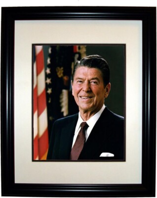President Ronald Reagan 8x10 Photo in 11x14 Double Matted Black Frame ...
