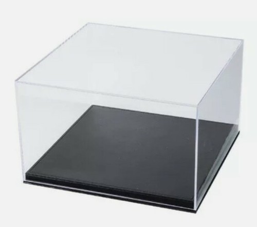 LUXCASE DESIGNS MODEL AIRCRAFT DISPLAY CASE w/ LEATHER BASE 9.5" x 9.5 ...