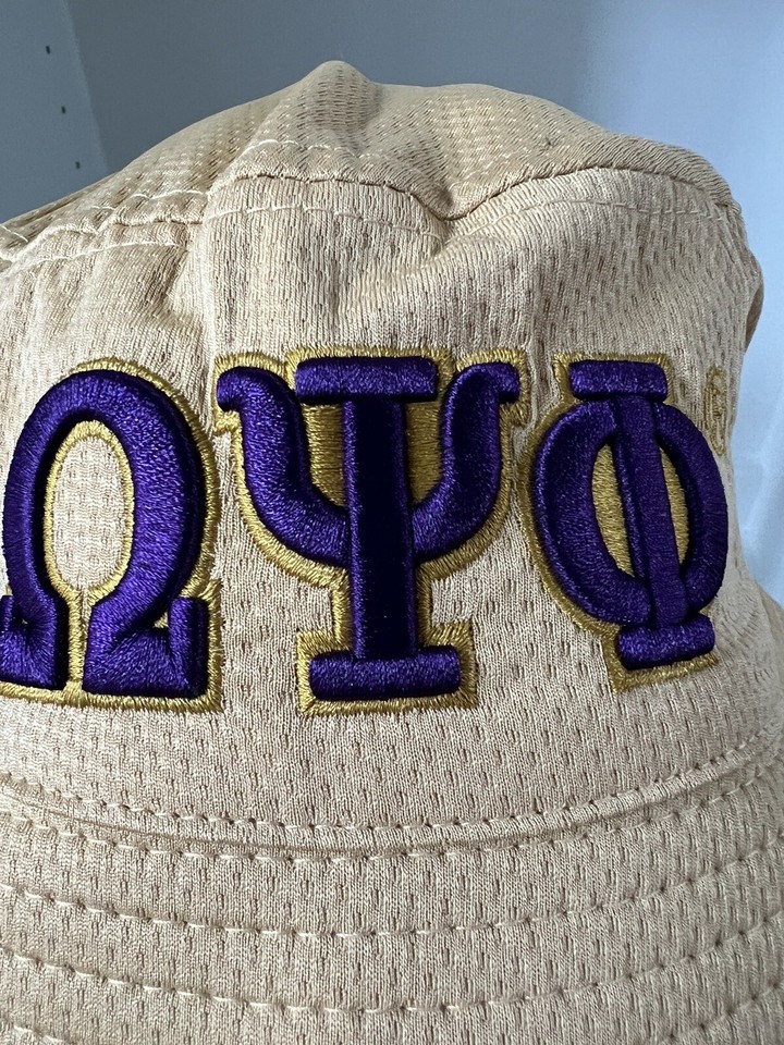 OMEGA PSI PHI FLEXFIT BUCKET HAT KHAKI WITH PURPLE TRIM | eBay