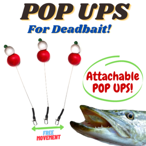 3 x Attachable Pop Ups for Deadbait! Pike Trace Rig - attach whenever ...