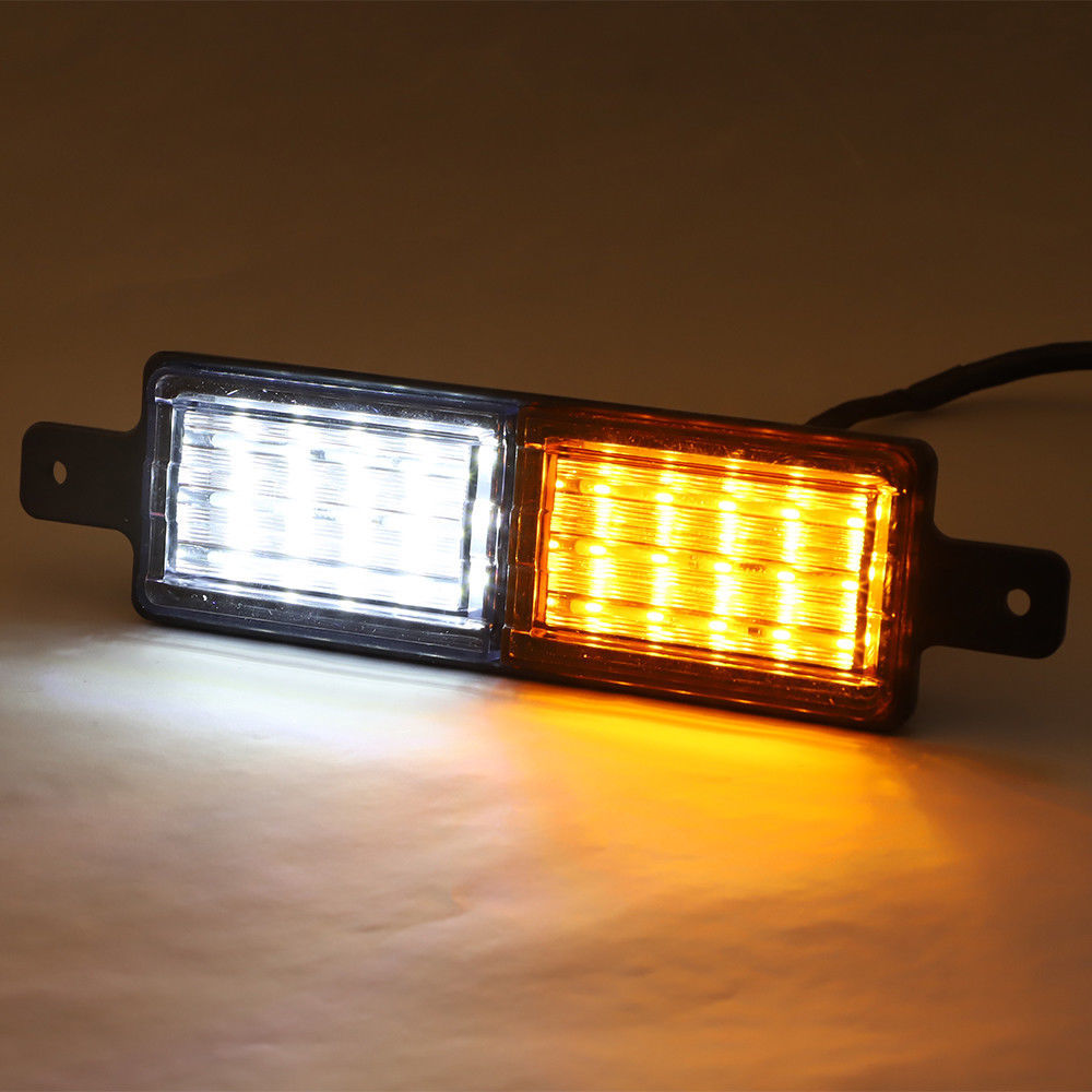 2x LED FRONT INDICATOR PARKER CLEAR AMBER LIGHT BULLBAR 4X4 4WD LAMP ...