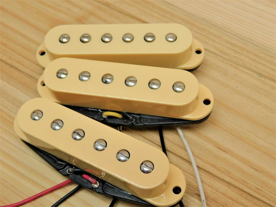 G.M. S-90's Single Coil Sized P-90's with Pole Pieces Cream Covers A5 ...