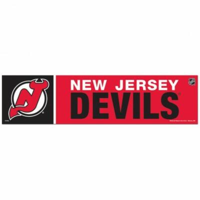 New Jersey Devils 3 x 12 Inch Bumper Sticker [NEW] NHL Strip Car Truck ...