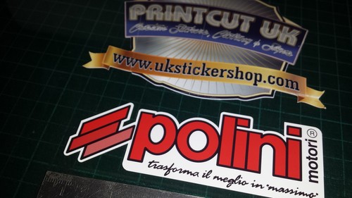 2x Polini custom red Decals Stickers, Gilera, Vespa, Italjet, Sym ...