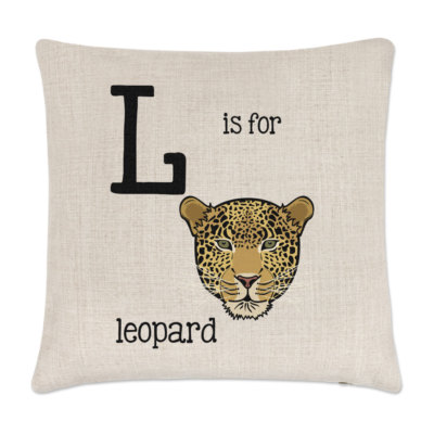 Letter L Is For Leopard Linen Cushion Cover Pillow - Funny Animal ...