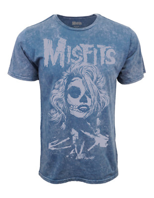 MISFITS SKULL MOVIE STAR MINERAL WASH BLUE T SHIRT | eBay Australia