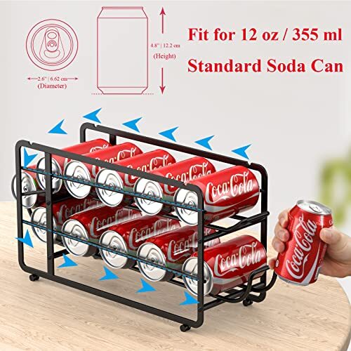 Soda Can Organizer Storage Rack 2 Pack Stackable Beverage Soda Can ...