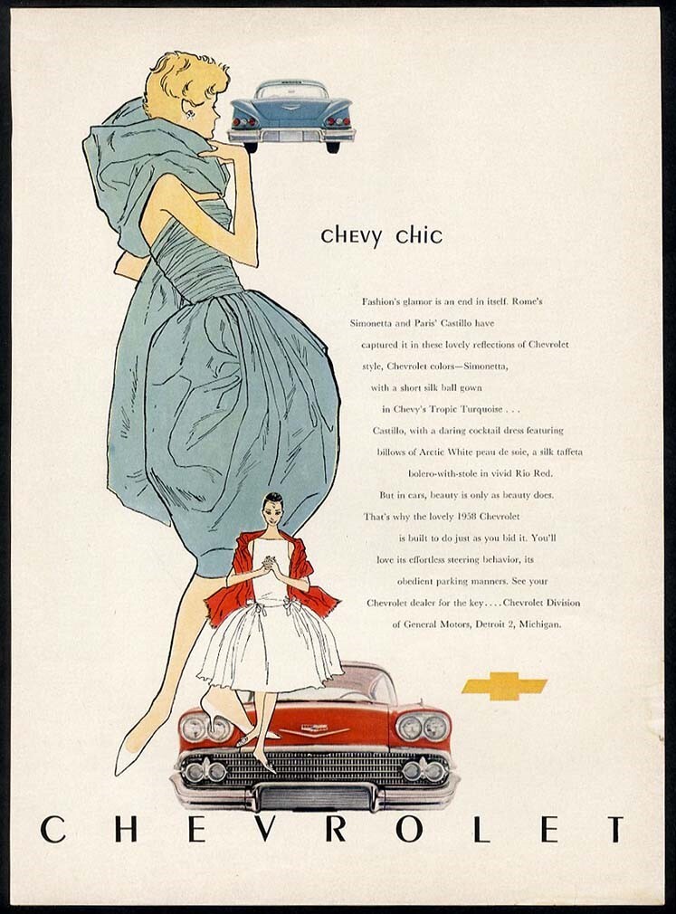 CHEVROLET CHEVY Chic 1958 Simonetta Red ANTONIO CASTILLO Fashion ...
