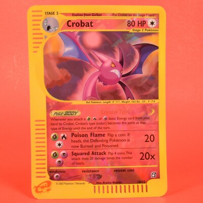 Pokemon TCG English Card Skyridge Box Topper Jumbo Crystal Crobat Holo ...