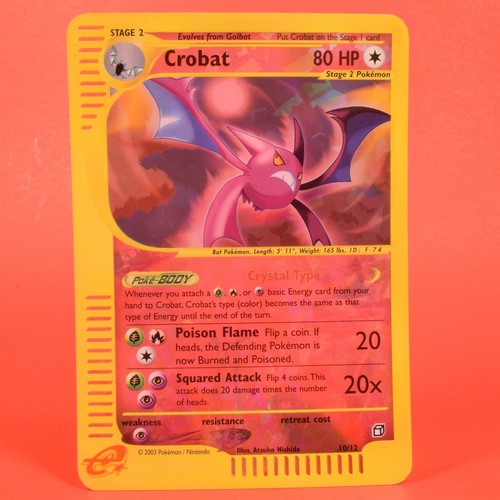 Pokemon TCG English Card Skyridge Box Topper Jumbo Crystal Crobat Holo ...