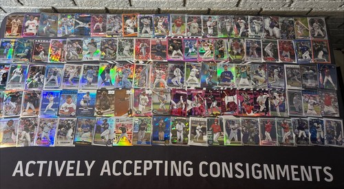 MLB BASEBALL 100 Card Lot OF Only Prizm Refractor Color Holos ...