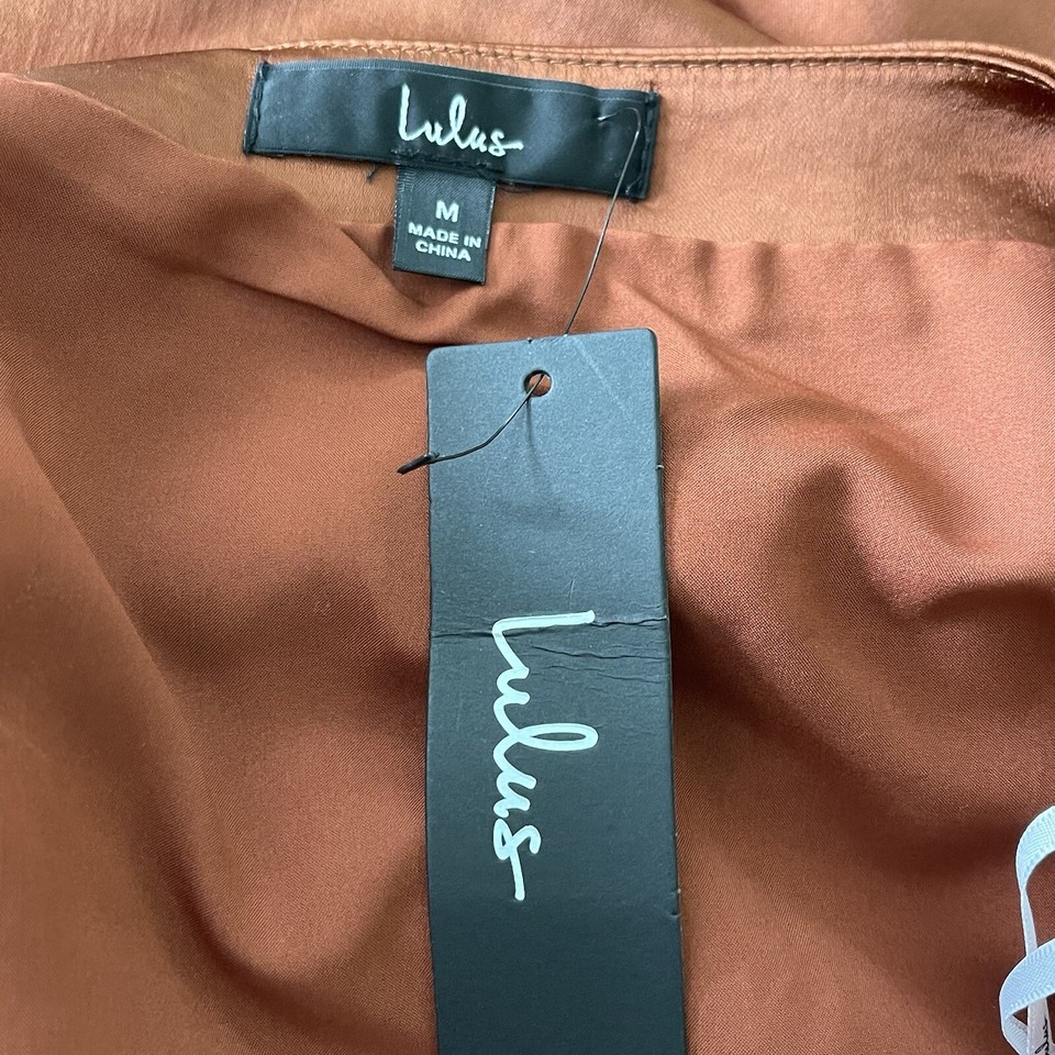 LULUS Rust Orange Mini Dress Women’s Medium Sleeveless Lined Dress NEW ...