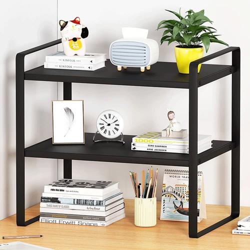 Desktop Organizer Shelf Office Storage Rack Computer Desk Bookshelf ...