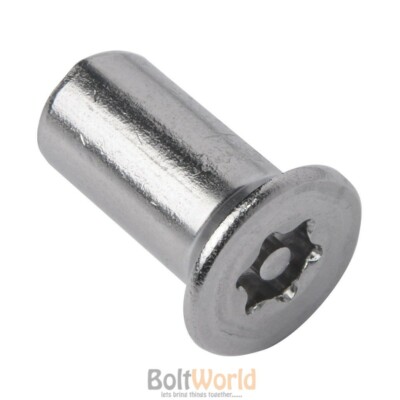 COUNTERSUNK FLAT TORX 6-LOBE PIN SECURITY BARREL NUTS FOR MACHINE ...