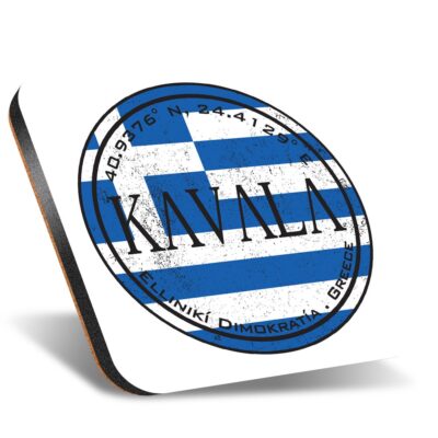 1x Square Coaster 12cm Kavala Greece Flag Circle #59297 | eBay UK