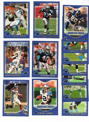 2000 Topps Football CAROLINA PANTHERS Complete Team Set - 13 Cards SET ...