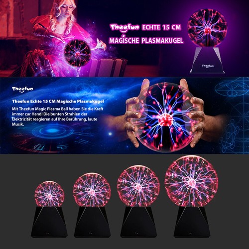 4/5/6/8 inch Plasma Ball Sphere Touch Sound Sensitive Interactive ...