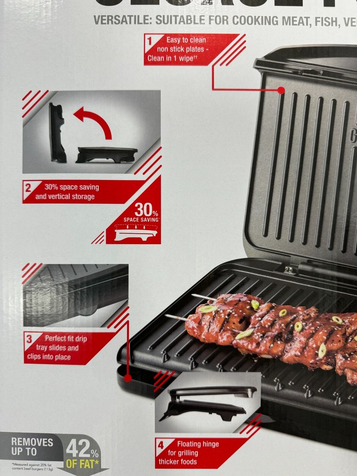 George Foreman Large Grill Versatile Griddle Hot Plate Toastie Machine ...