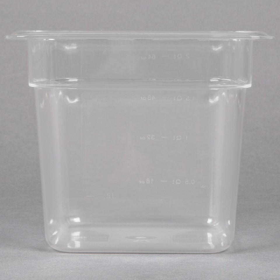 12 PACK 1/6 Size Clear Plastic Steam Prep Table Food Pan 6" Deep ...