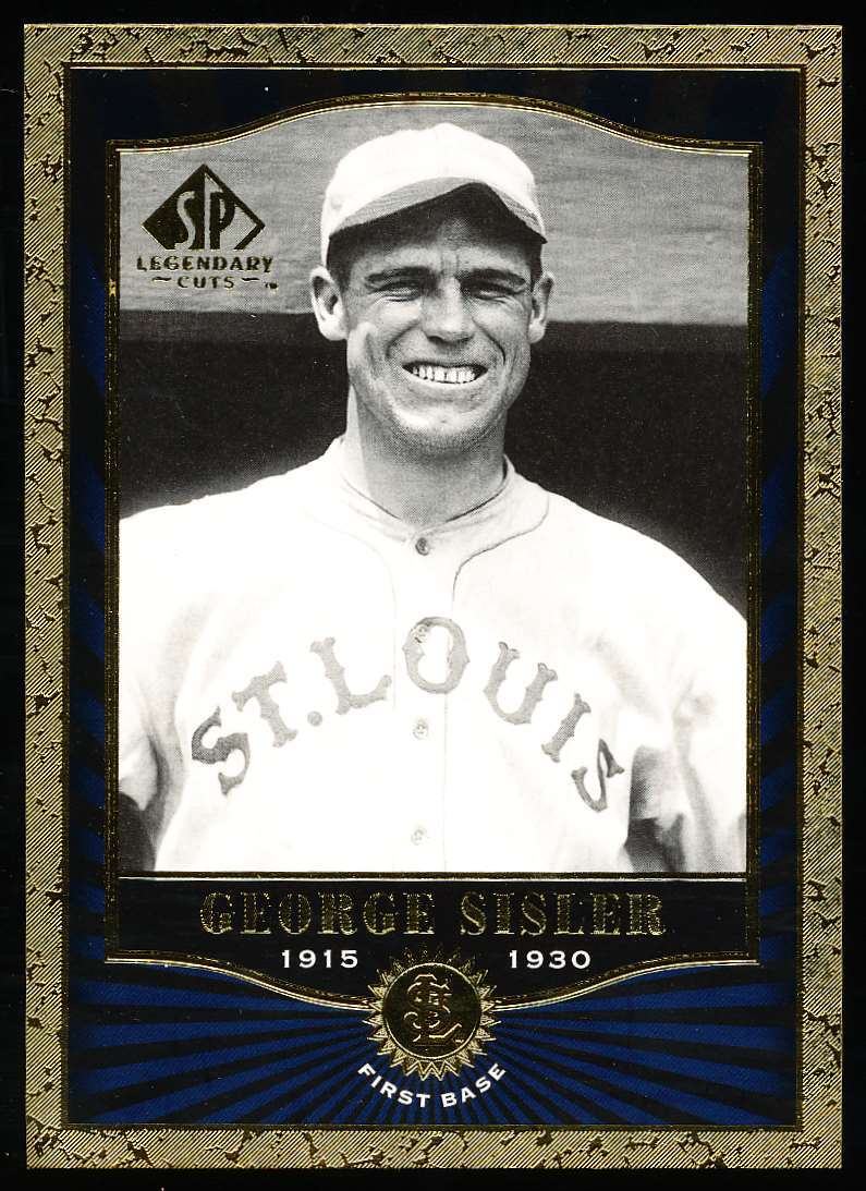 George Sisler 2001 SP Legendary Cuts Card# 10 | eBay