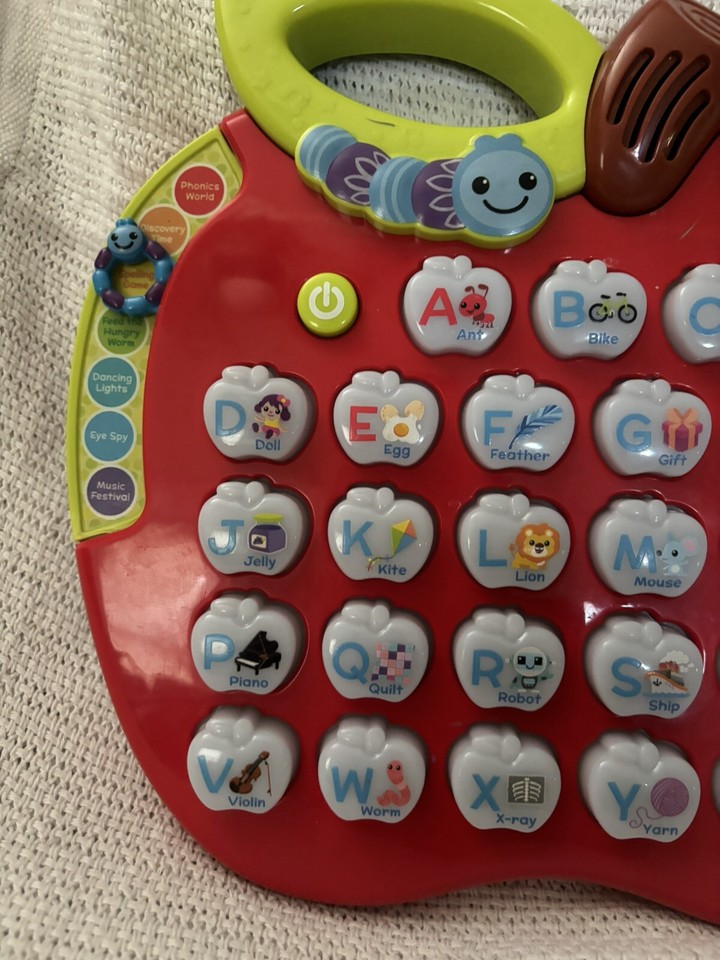 VTECH ALPHABET APPLE BEGINNING READER READING LEARNING TOY PHONICS ...
