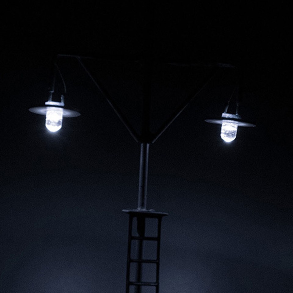 4/8PCS HO-Scale LED Yard Light Model Train Railroad-Street station Lamp ...