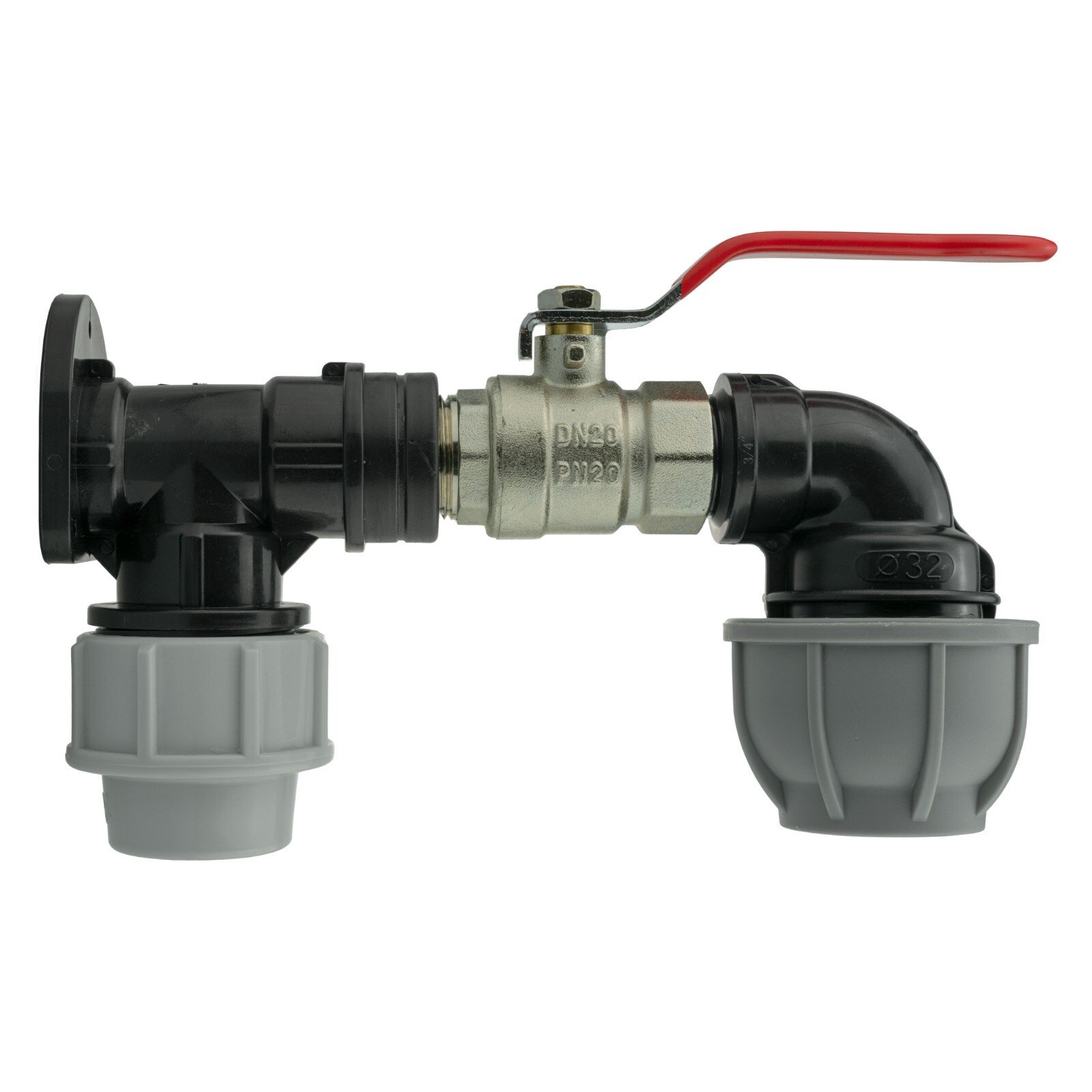 20mm or 25mm MDPE Wall Plate with Taps/Valves/Connectors/Splitter ...