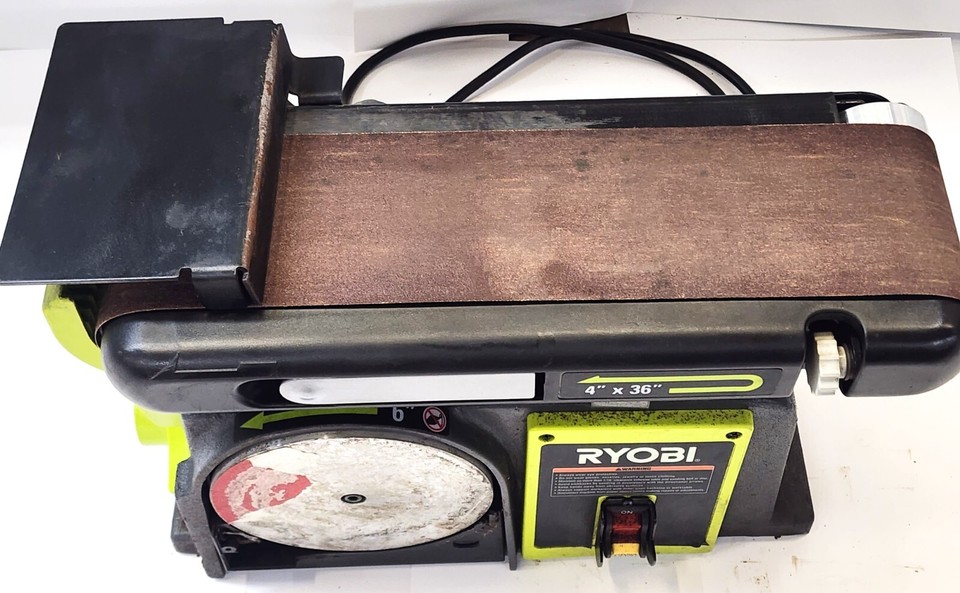 RYOBI BELT & DISC SANDER 4X36" BELT 6" DISC 120V~60HZ 4.3A 3,600RPM ...