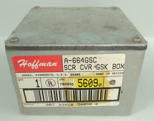 Hoffman A664GSC Junction Box New SCR CVR GSK Box 6x6x4” | eBay