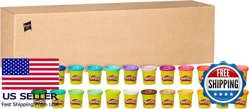 24-Pack Non-Toxic Modeling Clay, Assorted Colors, Preschool Art ...