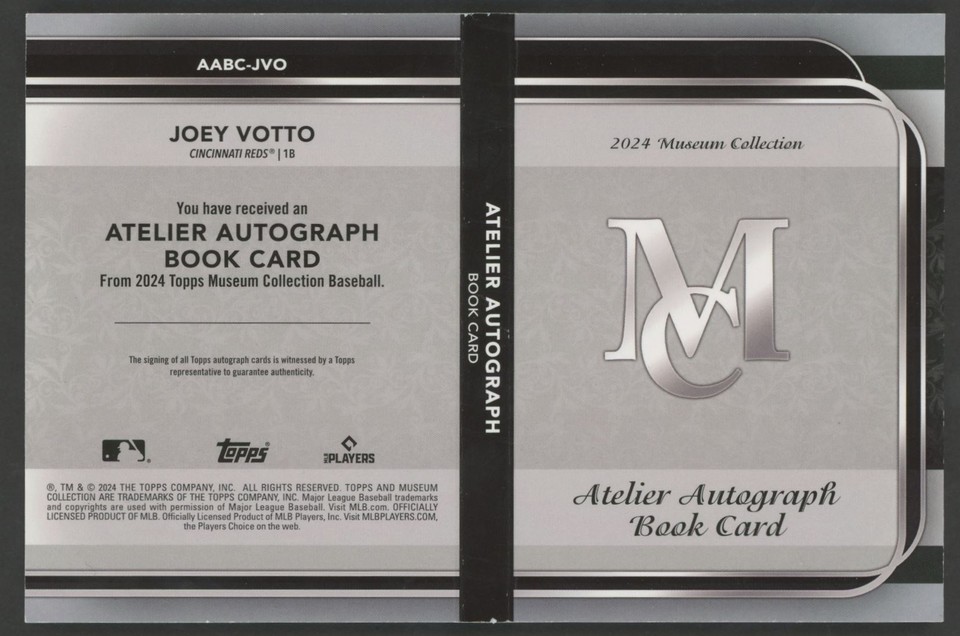 2024 Topps Museum Collection Atelier Autographs Booklet Joey Votto Auto ...