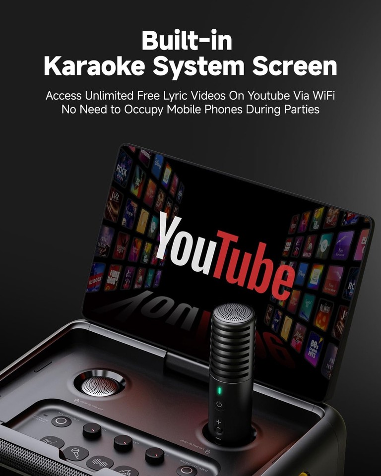 Smart Karaoke Machine for Adults - with Lyrics Display, 64GB Karaoke ...
