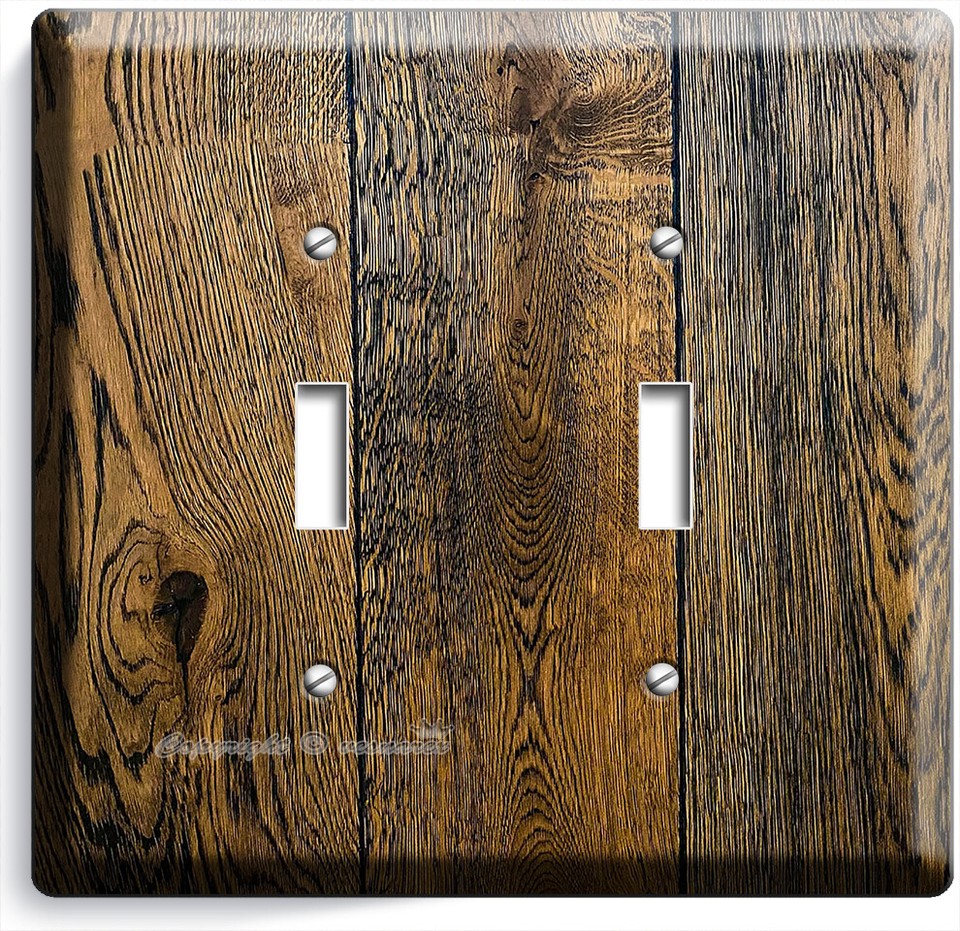 RUSTIC ANTIQUE OLD WOOD STYLE LIGHT SWITCH OUTLET WALL PLATES COUNTRY ...