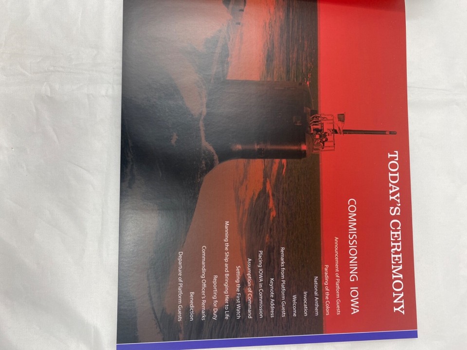 USS IOWA SSN 797 Commissioning Ceremony Program | eBay