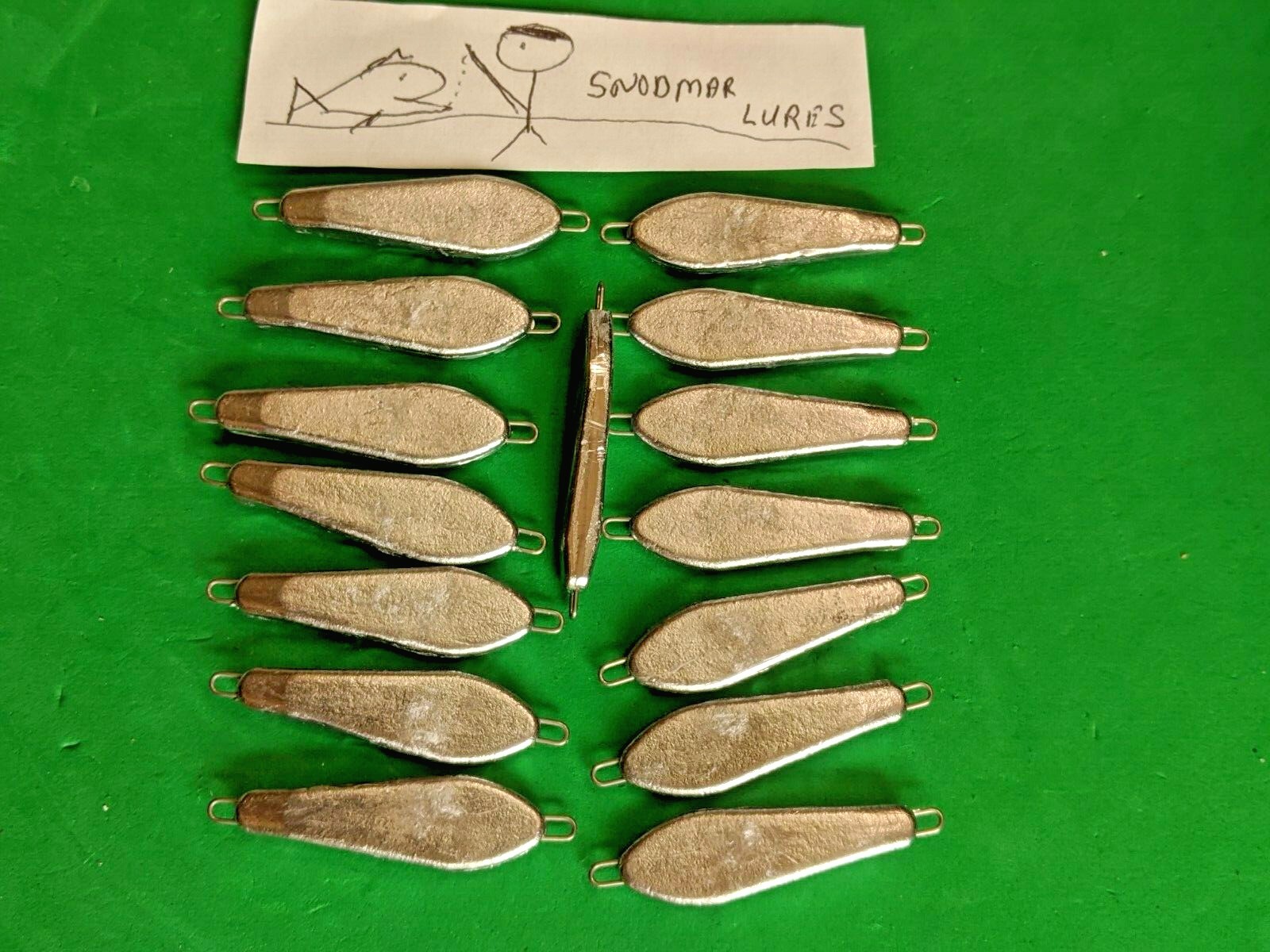 15 - 3/4 oz weight Slab Lead Spoons Fishing Casting Jigging metal Lures ...