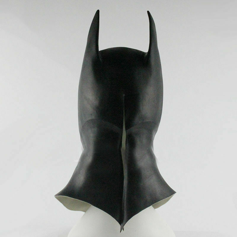 Latex Batman Full Mask With Cowl Adult Cosplay The Dark Knight Rises ...