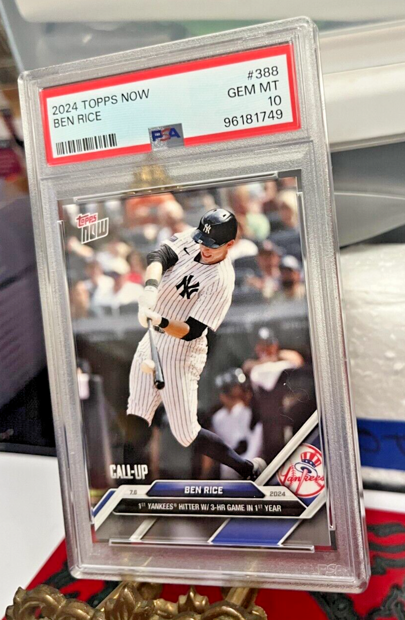 2024 Topps Now #388 Ben Rice Rookie Card Yankees 3 HR Game! PSA 10 GEM ...