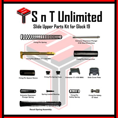 Glock 19 Slide Parts Kit G19 Gen 1-3 Upper Parts Kit black | eBay
