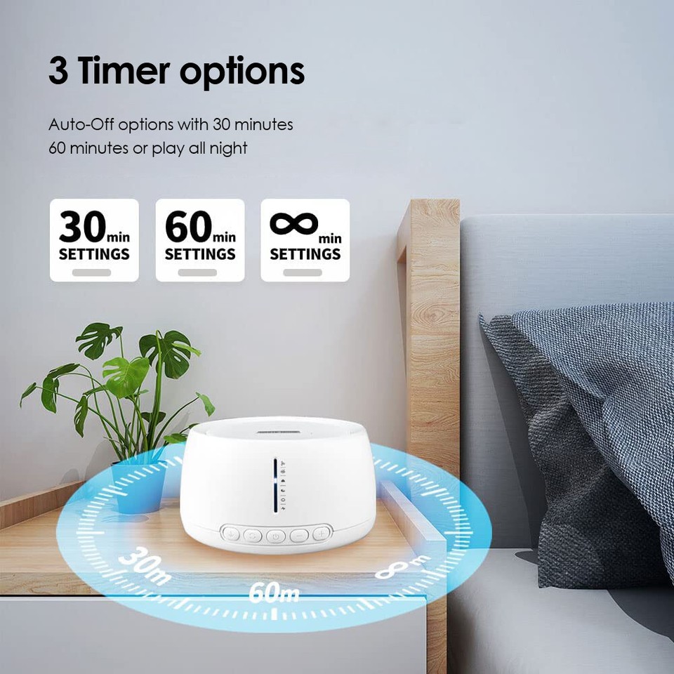 White Noise Machine Sound Sleep Aid Therapy Helper 30 Relaxing Sounds ...