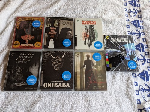 Lot of 7 Criterion Horror Blu-ray Movies -- Onibaba, Rebecca, Nightmare ...