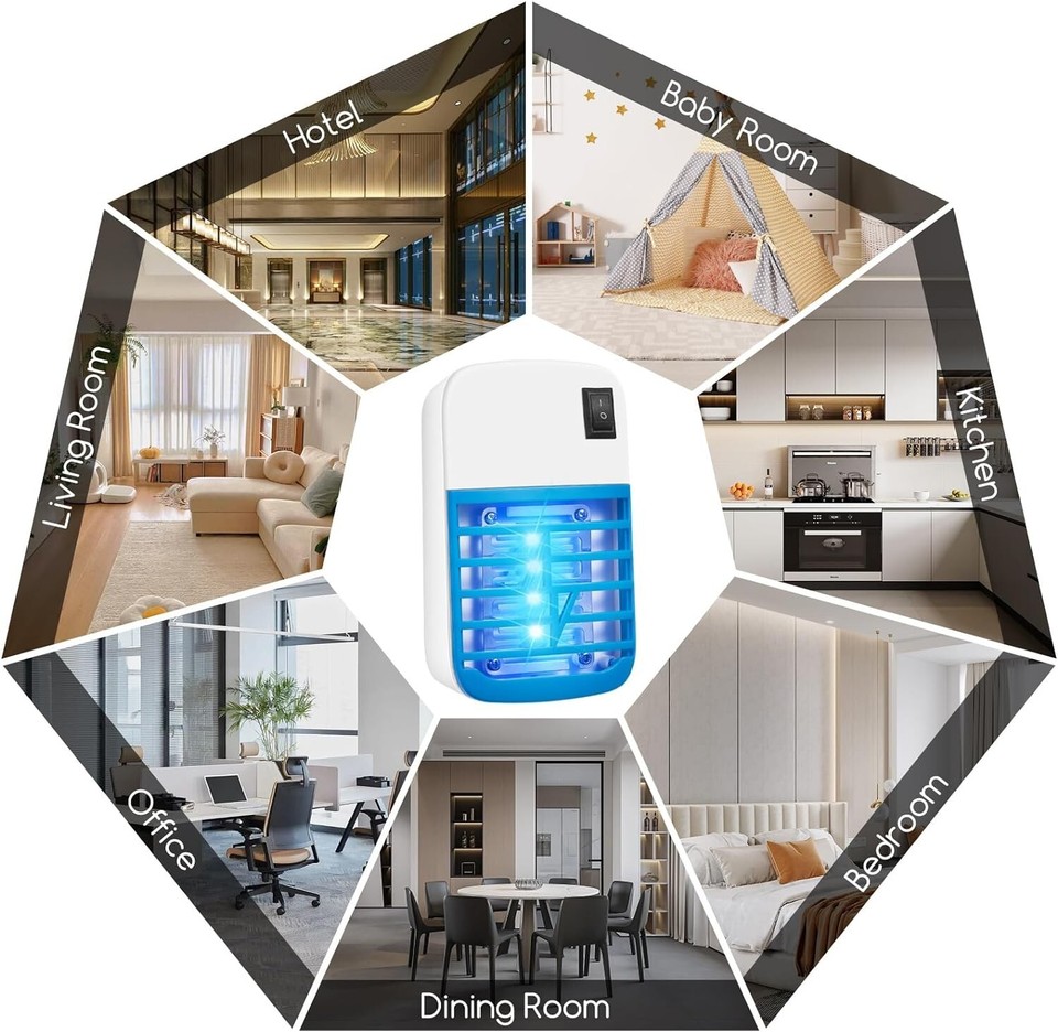 2Pcs Electric Plug in Mosquito killer Zapper Lamp Indoor Fly Bug insect ...